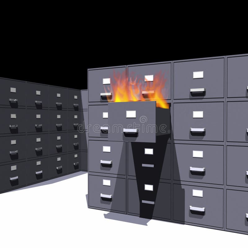 Documents on fire (3D) stock illustration. Illustration of separate ...