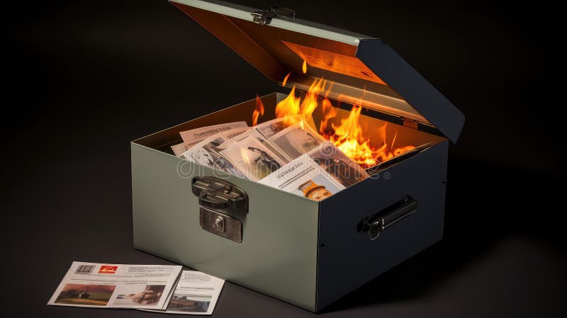 Documents fireproof box stock illustration. Illustration of peace ...