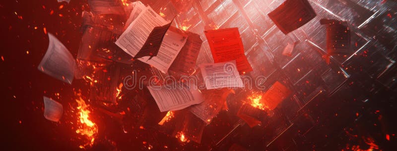 Documents in Flames stock illustration. Illustration of texture - 375504086