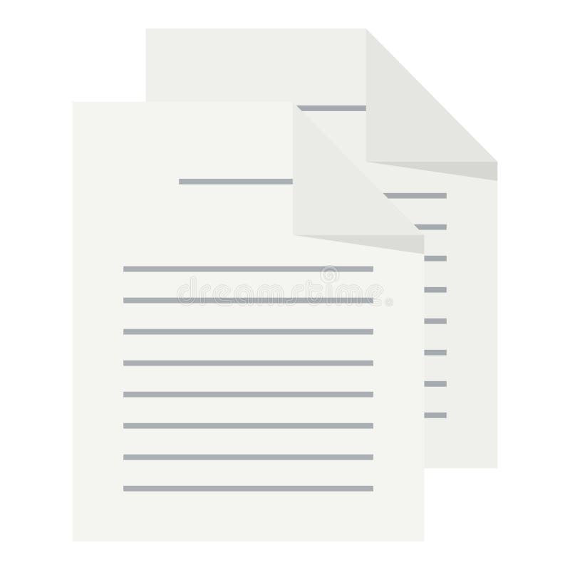 Documents Flat Icon Isolated on White Stock Vector - Illustration of ...