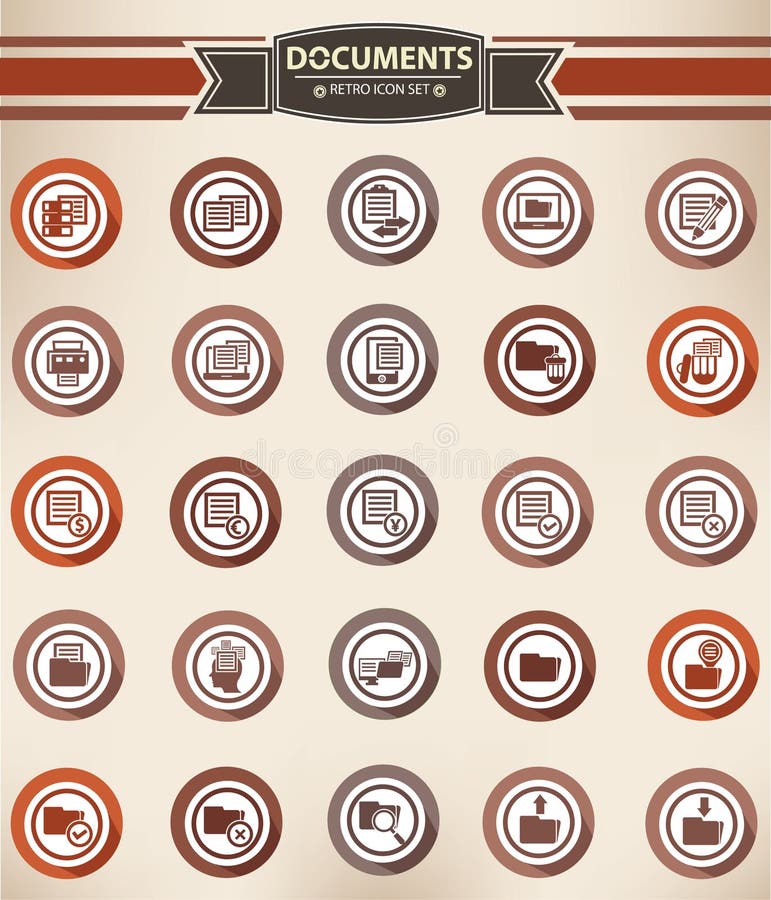 Documents and Folder Buttons Stock Vector - Illustration of layout ...