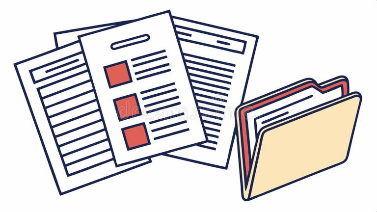 Documents and Folder, File Management and Paperwork Symbol Vector ...