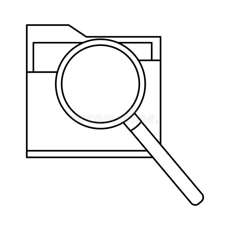 Documents Folder Files Icon Cartoon in Black and White Stock Vector ...