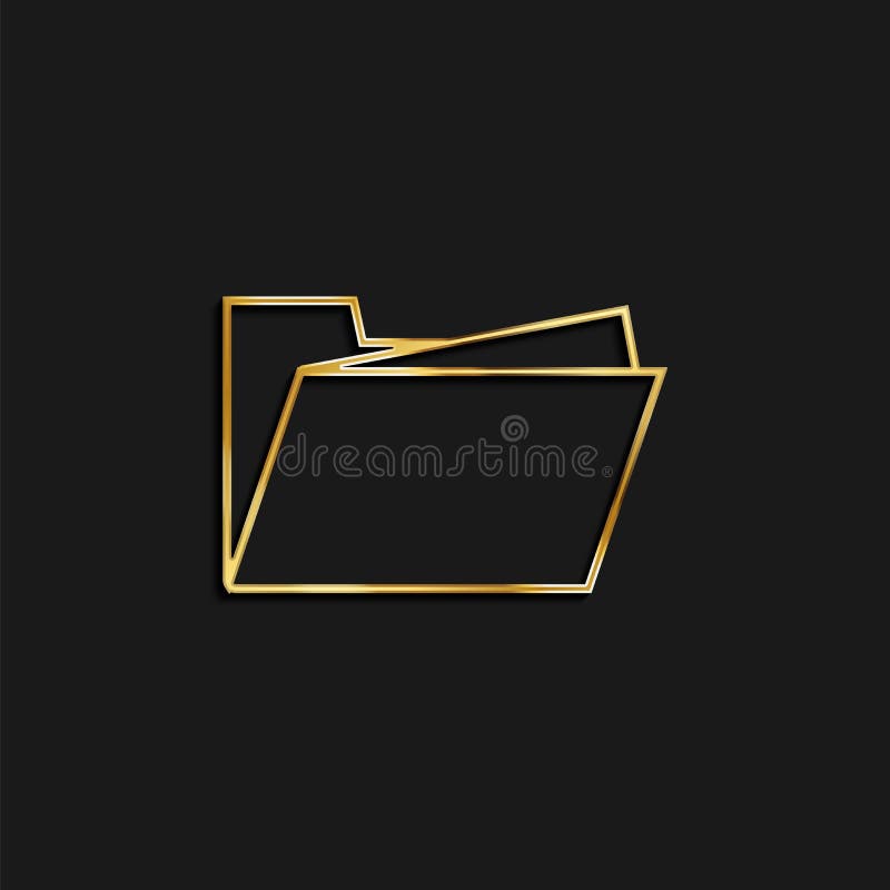 Folder Gold Icon. Vector Illustration of Golden Stock Illustration ...