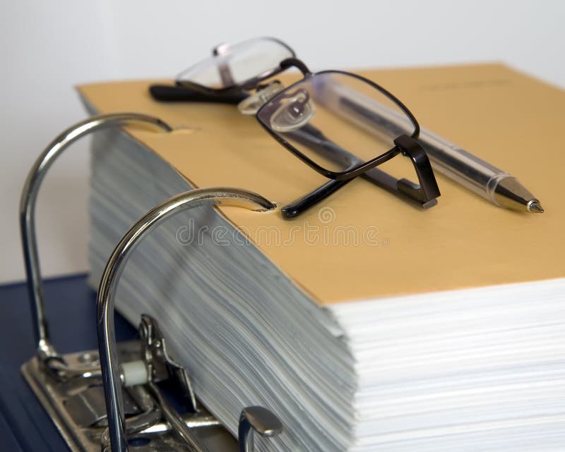 Documents, glasses and pen stock photo. Image of workplace - 15483224