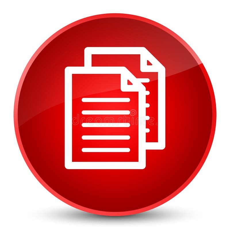 Documents Icon Elegant Red Round Button Stock Illustration ...