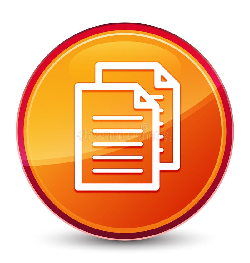 Documents Icon Special Glassy Orange Round Button Stock Vector ...