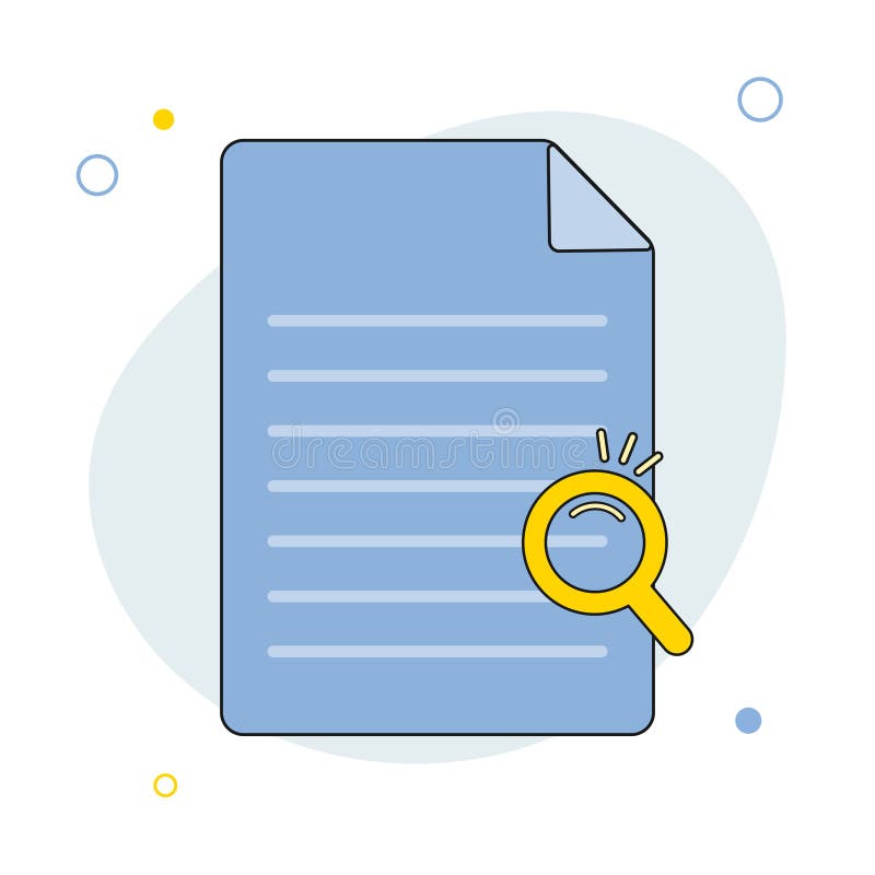 Documents Icon and Magnifying Glass. Business Concept. Search for ...