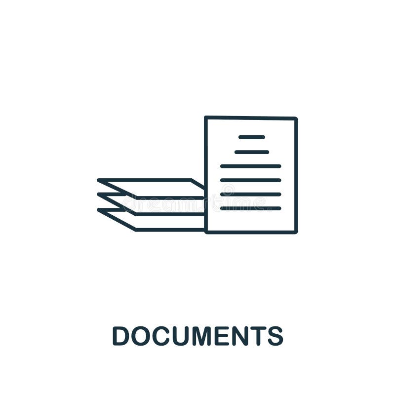 Documents Icon from Office Tools Collection. Simple Line Documents Icon ...