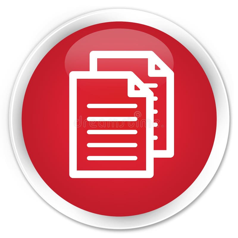 Documents Icon Premium Red Round Button Stock Illustration ...