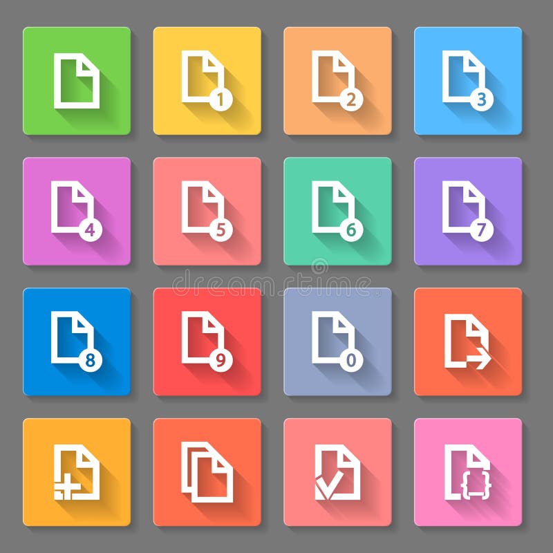 Documents Icon Set stock vector. Illustration of information - 44442009