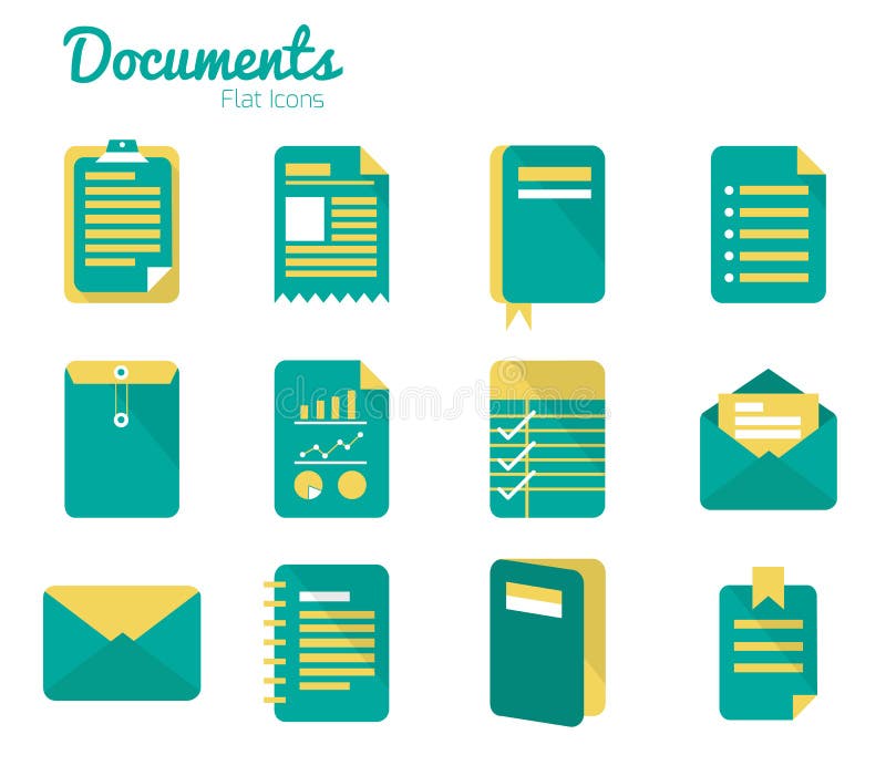 Documents icon set. stock vector. Illustration of shape - 38392193