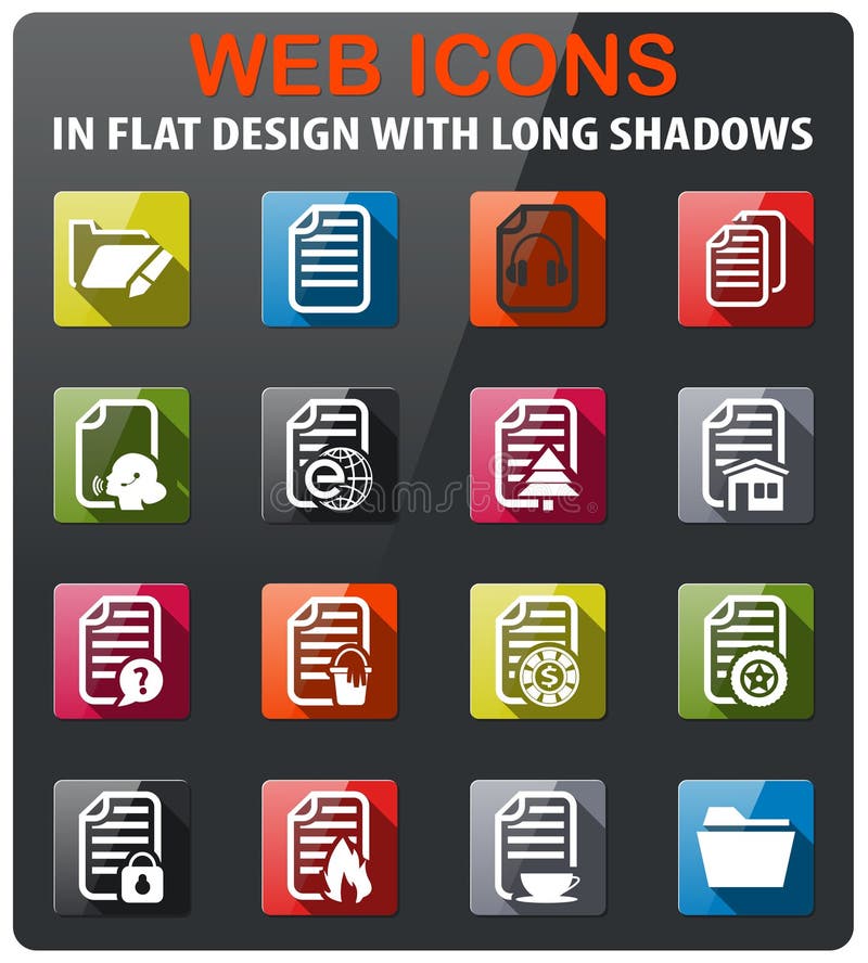 Documents icon set stock illustration. Illustration of paper - 88440145