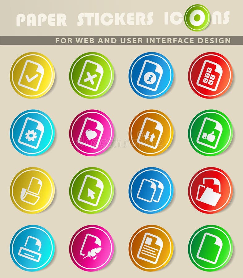 Documents icon set stock illustration. Illustration of page - 88785374