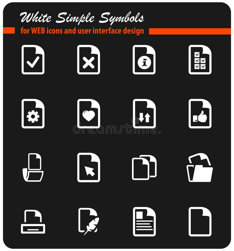 Documents icon set stock illustration. Illustration of documents - 88879496
