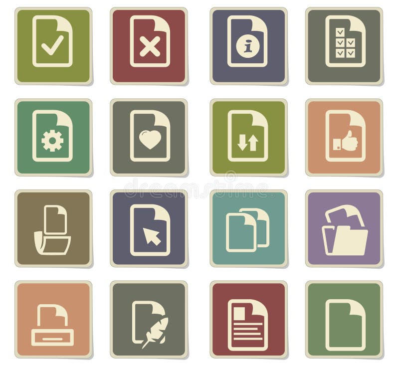 Documents icon set stock illustration. Illustration of paper - 89848599