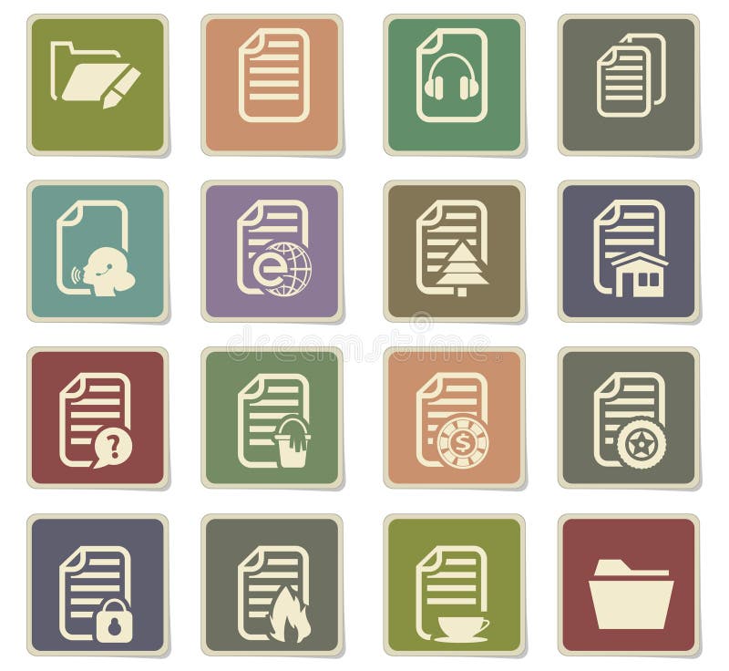 Documents icon set stock illustration. Illustration of documents - 89848663