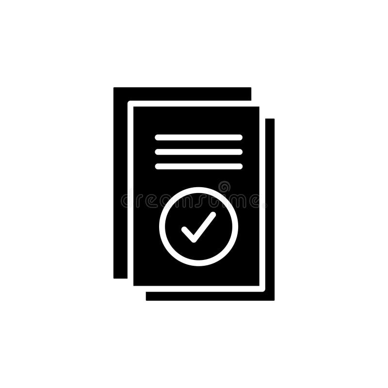 Documents Icon Set. Paper Note Copy Vector Symbol in a Black Filled and ...