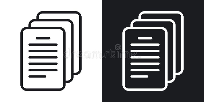 Documents Icon Set. Paper Note Copy Vector Symbol in a Black Filled and ...