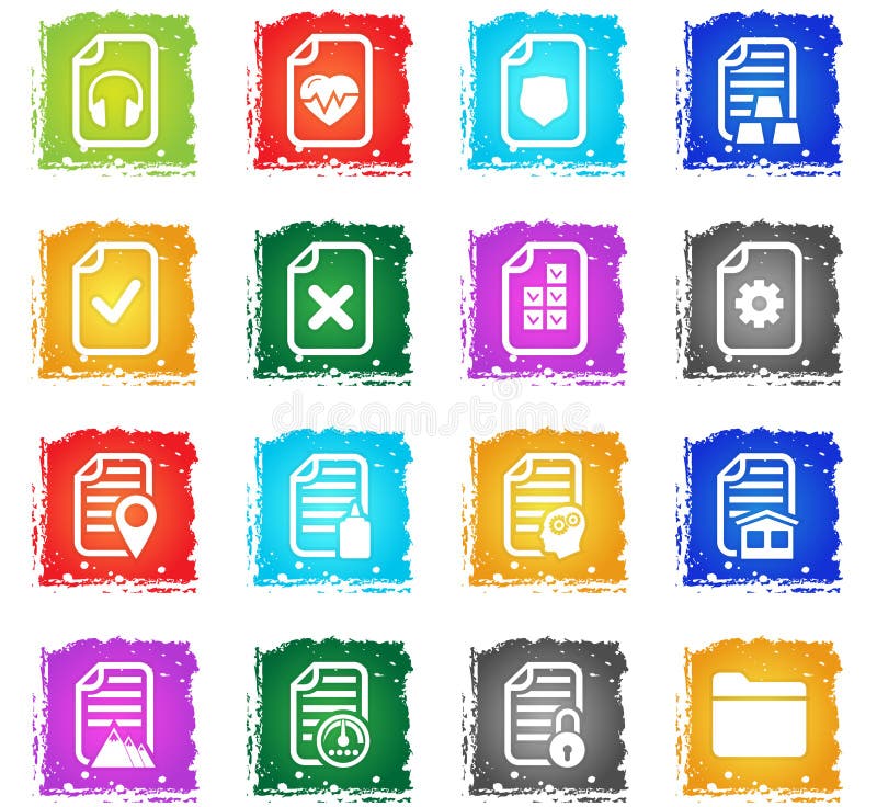 Documents icon set stock vector. Illustration of documents - 88184261