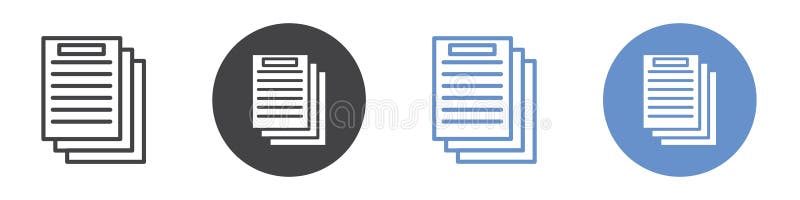 Documents Icon Flat Line Symbol Set Stock Vector - Illustration of ...