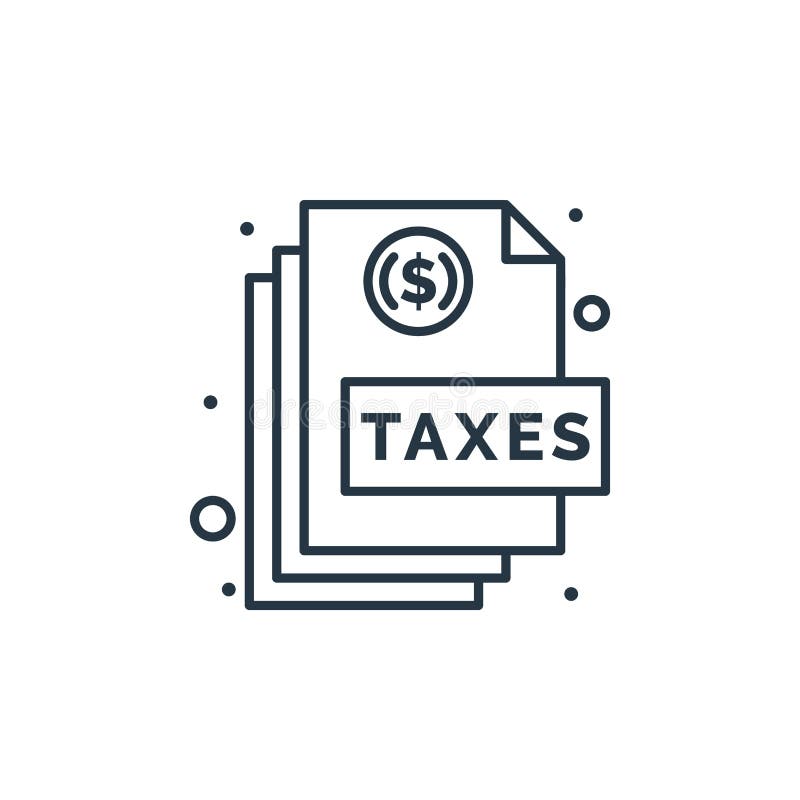 Documents Icon Vector from Taxes Concept. Thin Line Illustration of ...