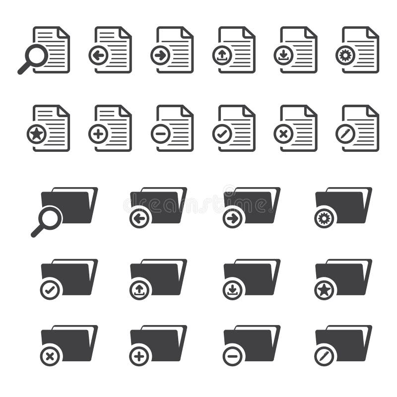 Documents Icons and Library Icon. Stock Vector - Illustration of ...