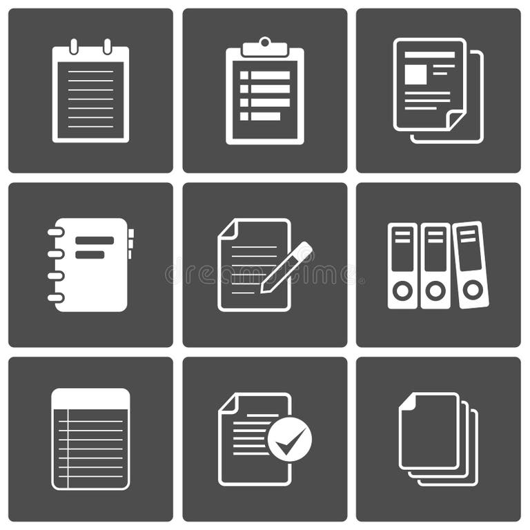 Notepad Paper Documents Icons Stock Illustrations – 709 Notepad Paper ...