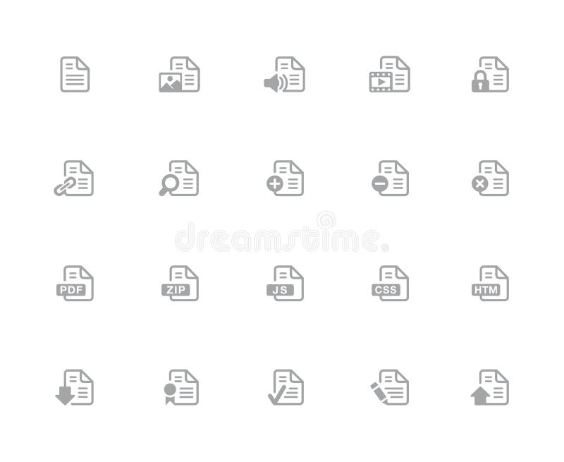 Documents Icons - 1 of 2 // 32 Pixels Icons White Series Stock Vector ...