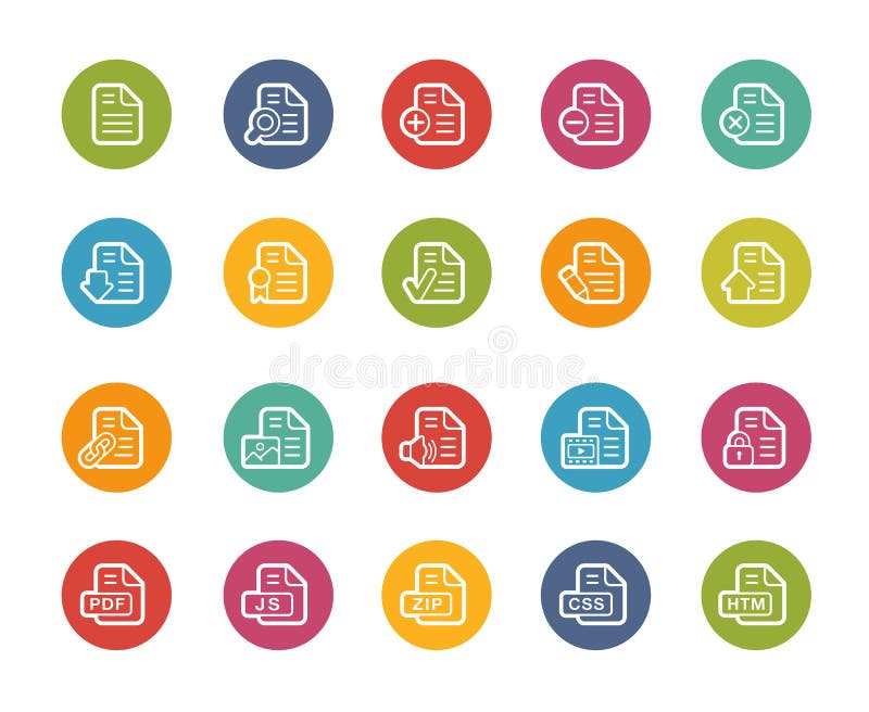 Documents Icons - Set 1 of 2 // Basics Stock Vector - Illustration of ...