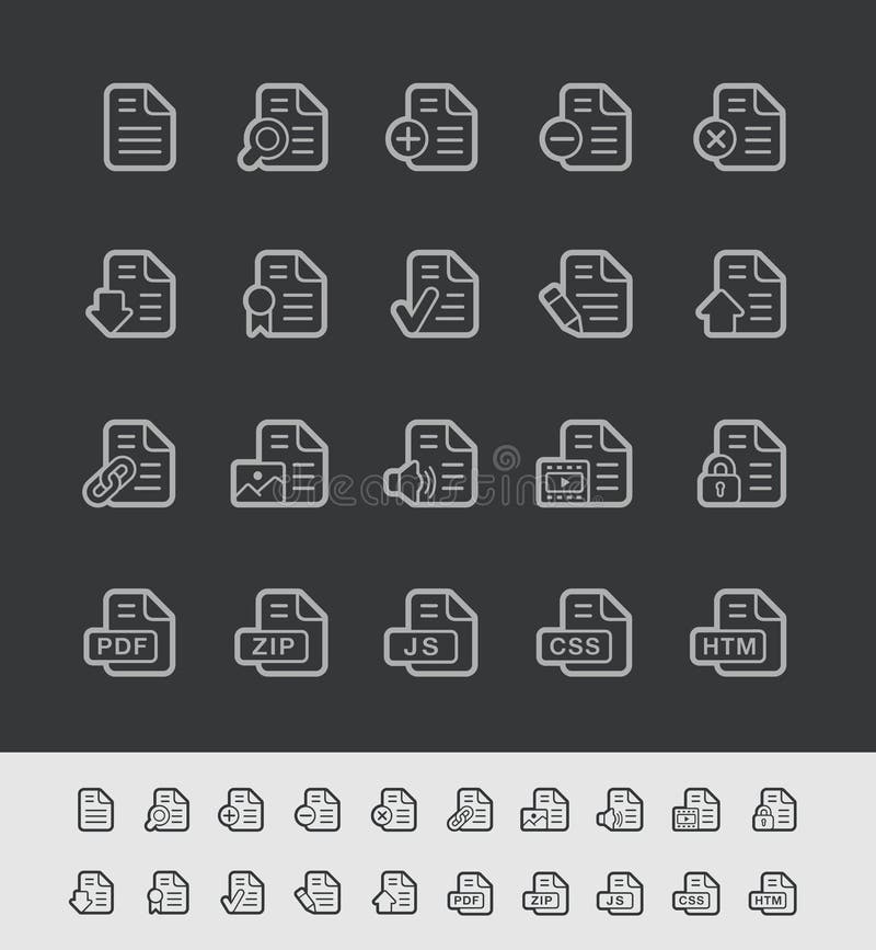 Documents Icons - Set 1 of 2 // Basics Stock Vector - Illustration of ...
