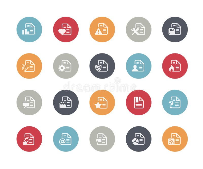 Documents Icons - Set 1 of 2 // Basics Stock Vector - Illustration of ...