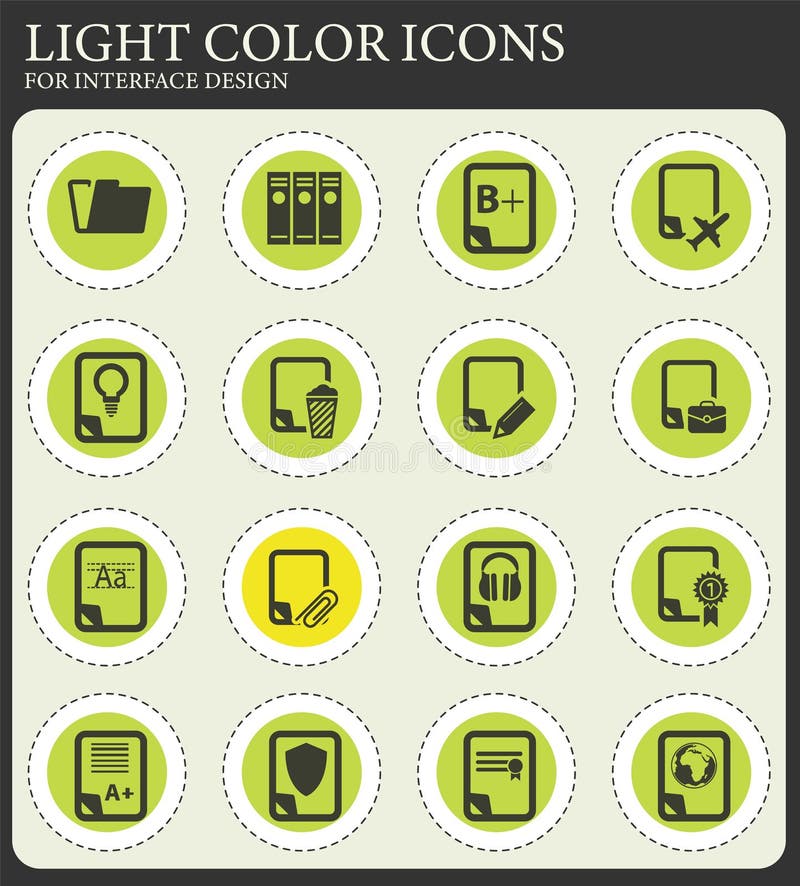 Documents icons set stock vector. Illustration of business - 154347210