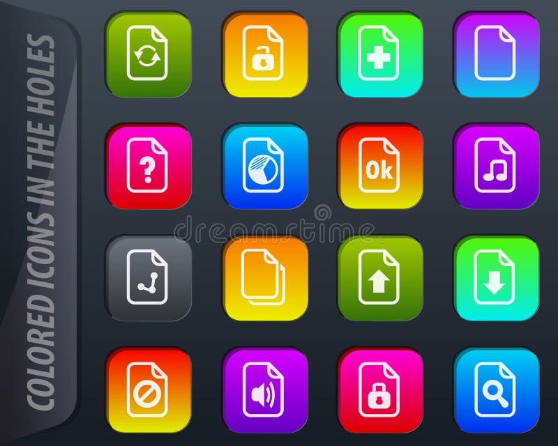 Documents icons set stock illustration. Illustration of open - 134468010