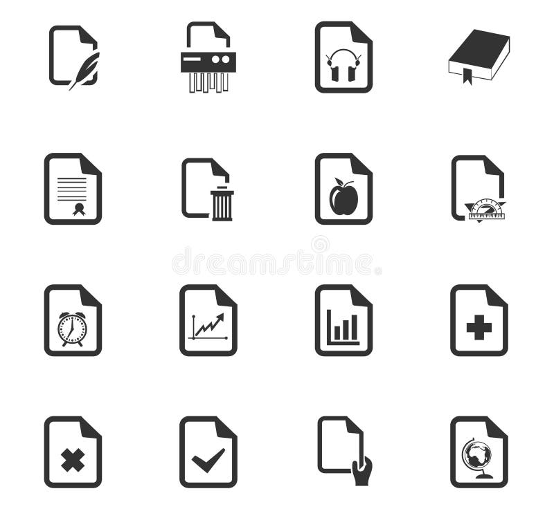Documents icons set stock vector. Illustration of edit - 71574785