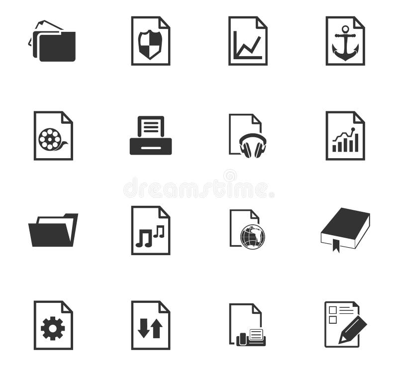 Documents icons set stock vector. Illustration of office - 71575702
