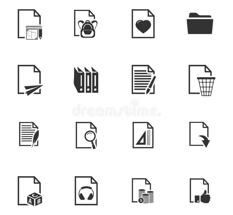 Documents icons set stock vector. Illustration of business - 71575939