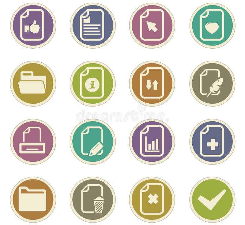 Documents icons set stock illustration. Illustration of hand - 89178598