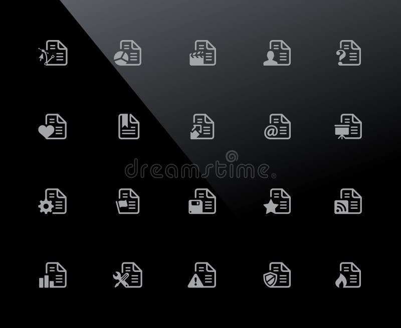 Documents Icons - Set 1 of 2 // Basics Stock Vector - Illustration of ...