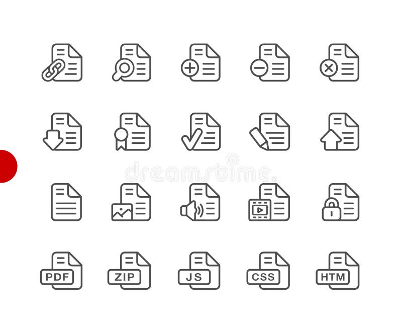 Documents Icons - Set 1 of 2 // Basics Stock Vector - Illustration of ...