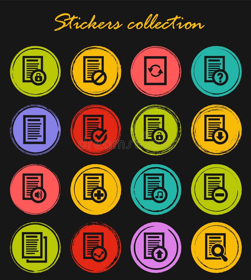Documents icons set stock vector. Illustration of contract - 246880612