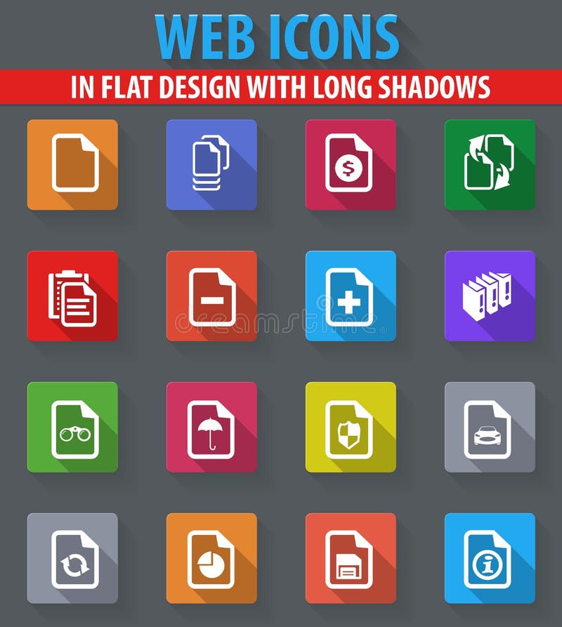 Documents icons set stock vector. Illustration of book - 89070134