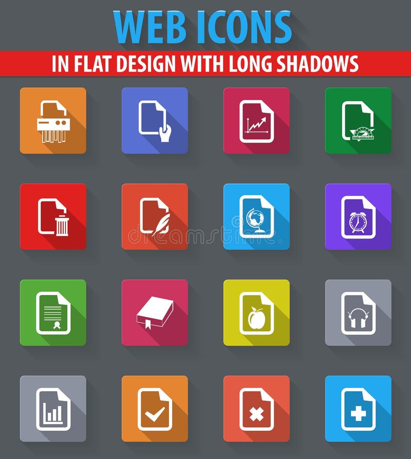 Documents icons set stock vector. Illustration of document - 89070172