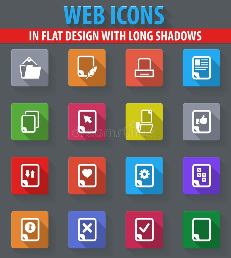 Documents icons set stock vector. Illustration of computer - 89070284