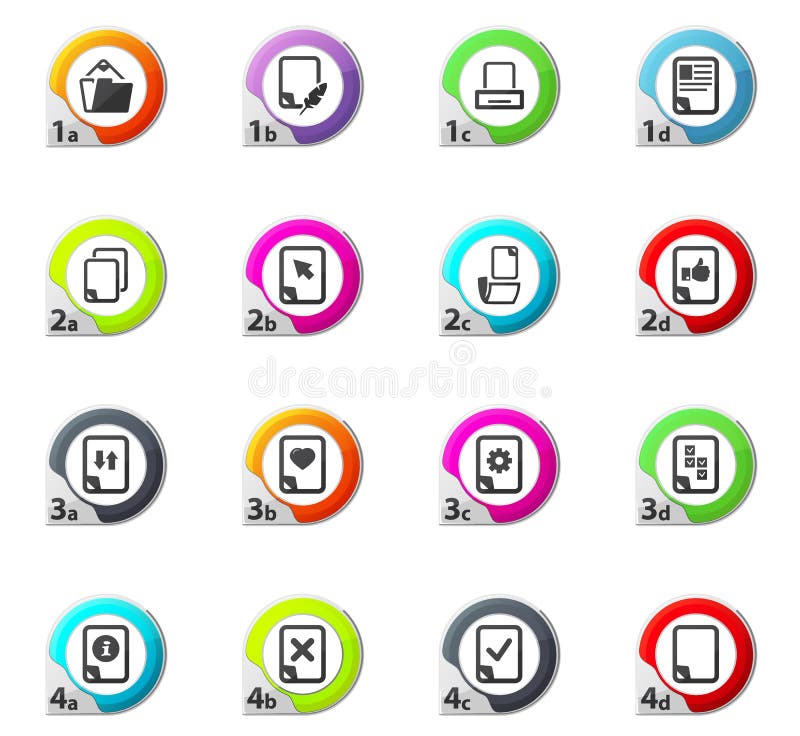 Documents icons set stock illustration. Illustration of document - 89241651