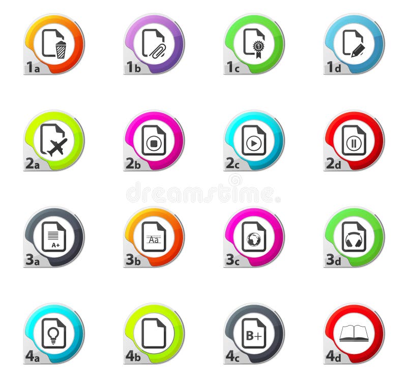 Documents icons set stock illustration. Illustration of portfolio ...