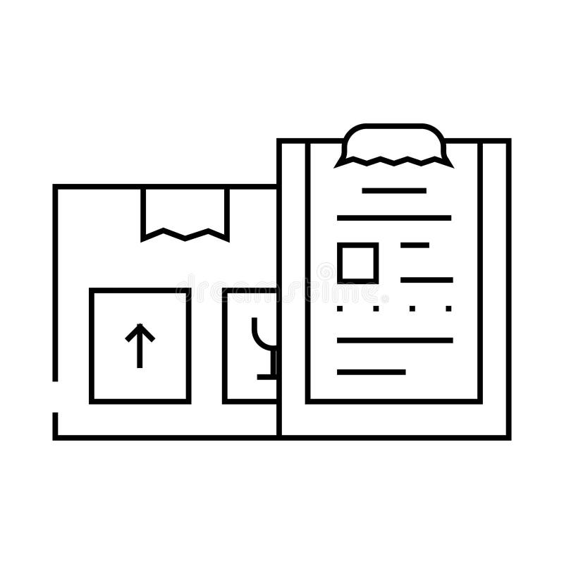 Documents of Import and Export Line Icon Vector Illustration Stock ...
