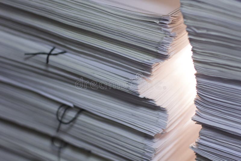 Documents in Large Quantities are on the Table. Archived Paper Reports ...