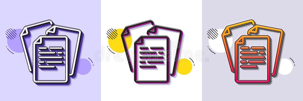 Documents Line Icon. Doc File Page Sign. Halftone Dotted Pattern ...