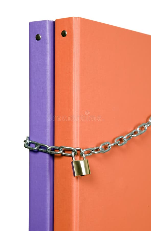 Documents are Locked with Chain Stock Photo - Image of secure ...
